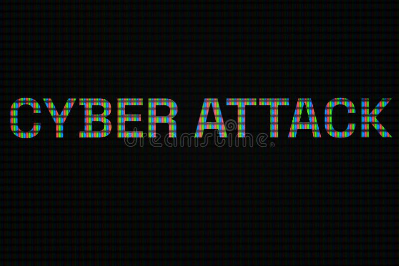 CYBER ATTACK Text Title Pixel Background on a Technical Theme Stock ...