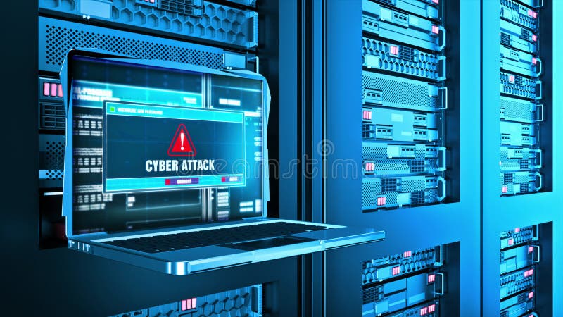 Cyber Attack Warning Error Alert Text On Computer Screen Stock Video