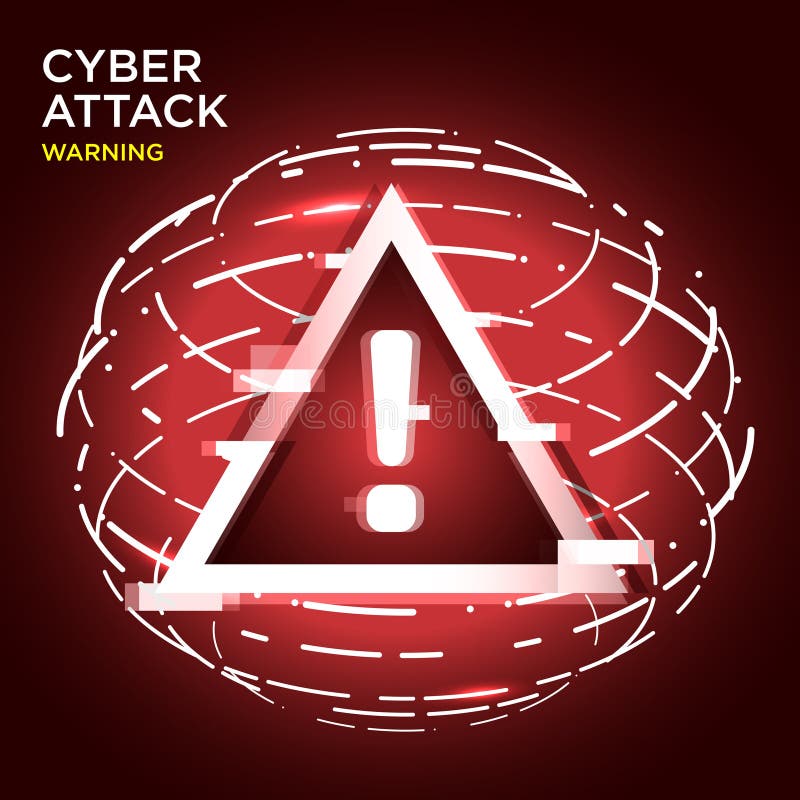 Cyber Attack Warning with a Glowing Triangular Alert Symbol Stock ...
