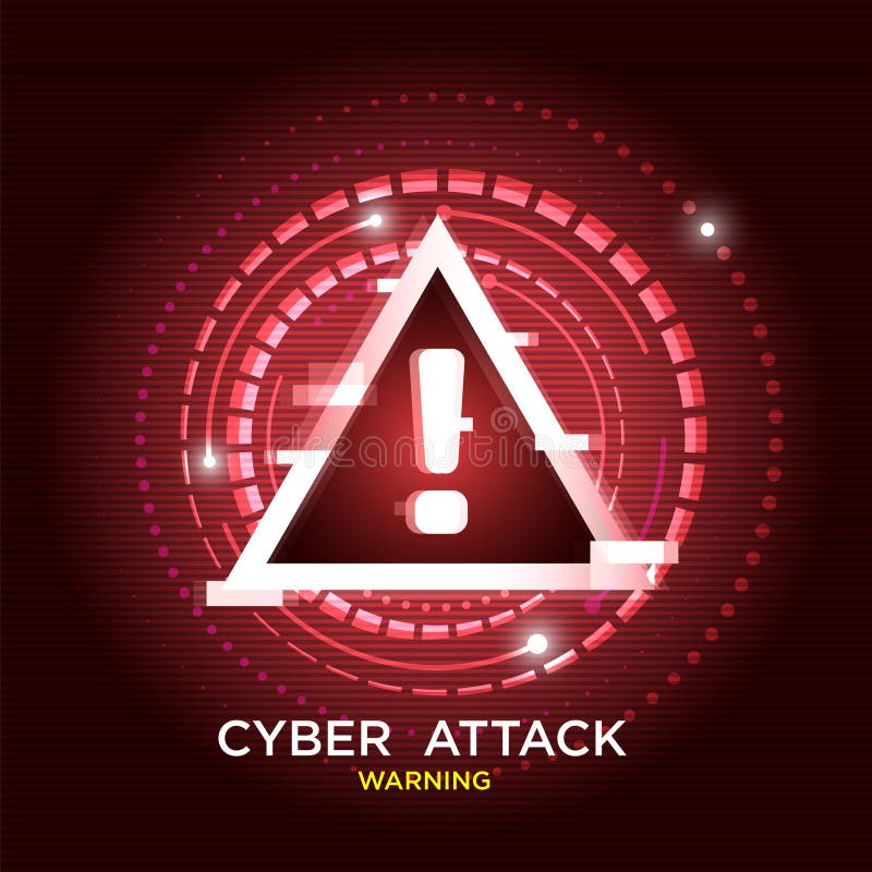 Cyber Attack Warning with a Glowing Triangular Alert Symbol Stock ...