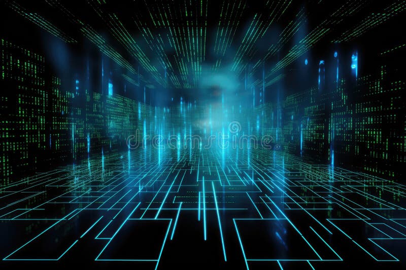 Cyber Attacks Abstract Background with Virtual Hacks Stock Illustration ...