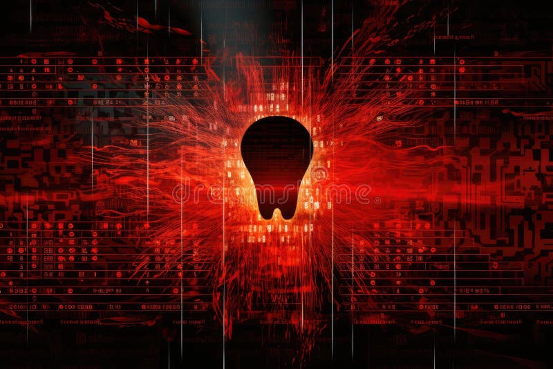 Cyber Attacks Abstract Background with Virtual Hacks Stock Illustration ...
