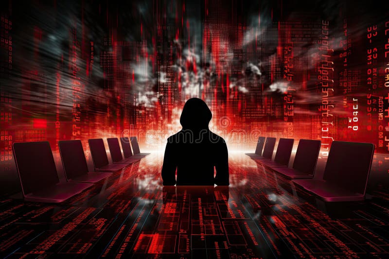 Cyber Attacks Abstract Background with Virtual Hacks Stock Illustration ...