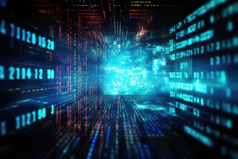 Cyber Attacks Abstract Background with Virtual Hacks Stock Illustration - Illustration of ...