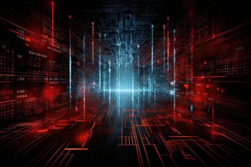 Cyber Attacks Abstract Background With Virtual Hacks Stock Illustration Illustration Of Binary