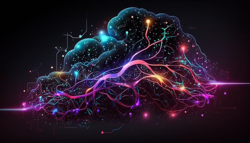 Cyber Big Data Flow. Blockchain Data Fields. Network Line Connect Stream Stock Illustration ...