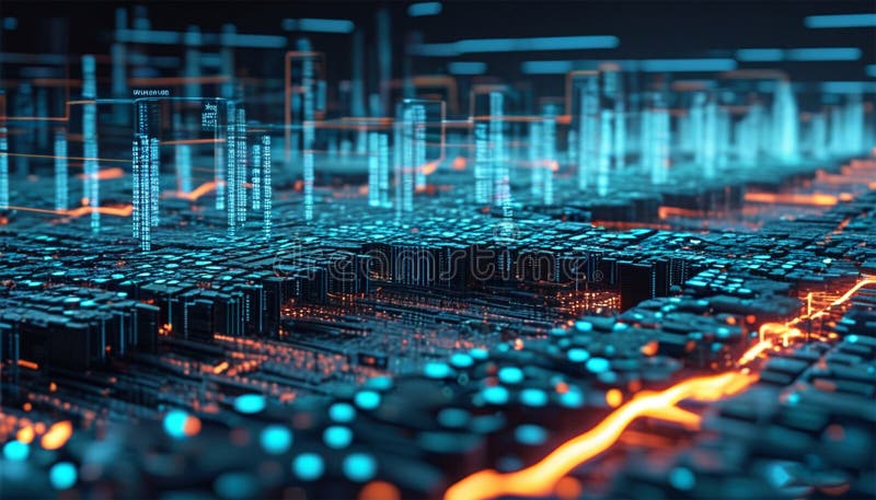 Cyber Big Data Flow. Blockchain Data Fields. Network Line Connect ...