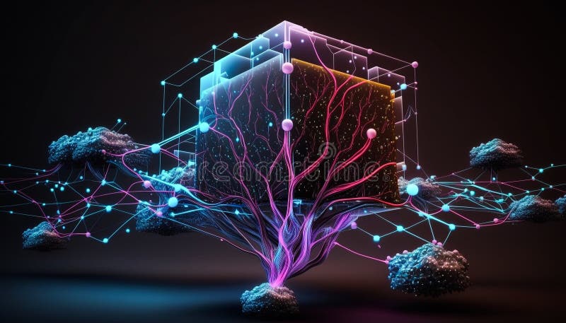Cyber Big Data Flow Blockchain Data Fields Network Line Connect