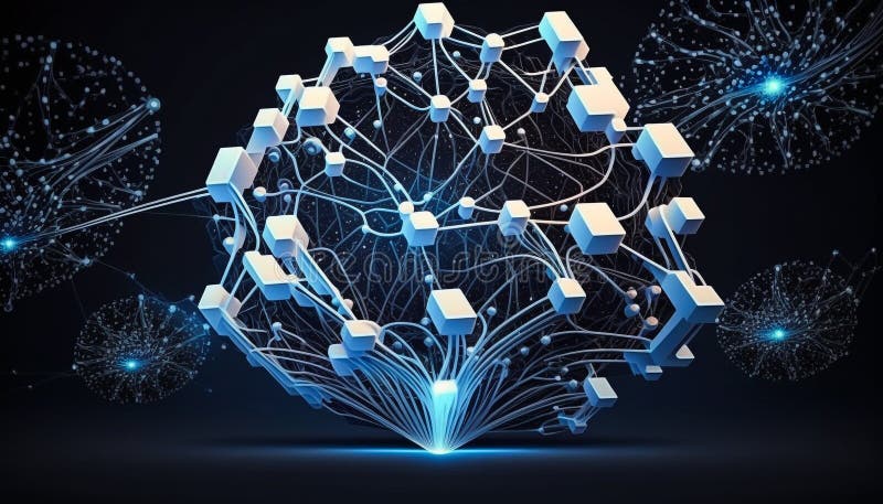 Cyber Big Data Flow Blockchain Data Fields Network Line Connect