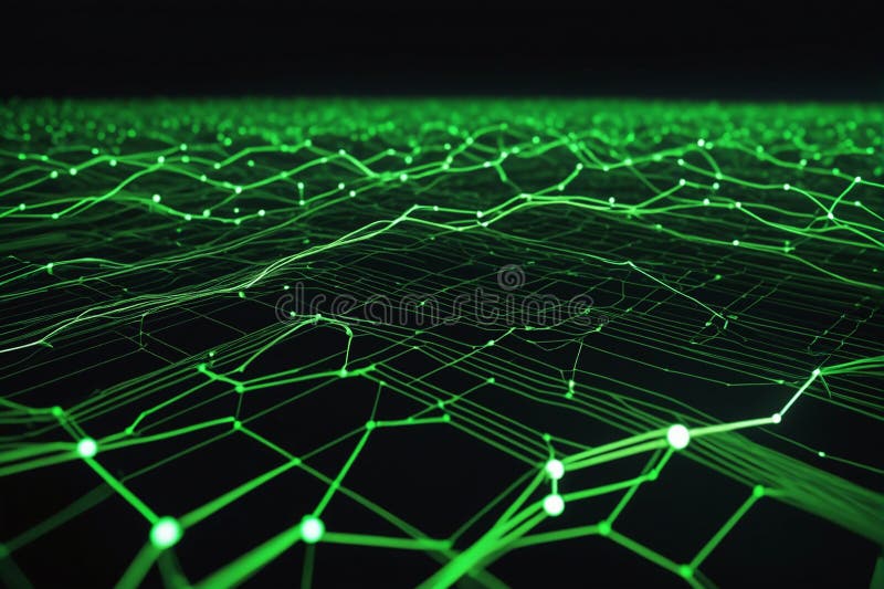Cyber Big Data Flow. Blockchain Data Fields Stock Illustration ...