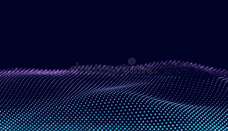 Cyber Big Data Flow Particles Bokeh. Concept of AI Artificial ...