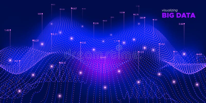 Cyber Big Data Network. Neon Particle Complexity Stock Vector ...