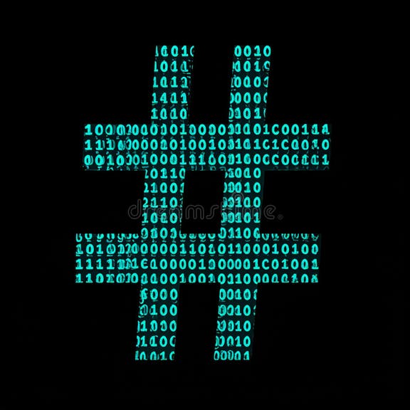 Cyber Binary Code Matrix of Zeros and Ones in Cyan on a Black ...