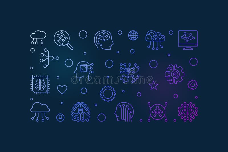 Cyber Brain of Artificial Intelligence. Wires and Circuit Attached ...