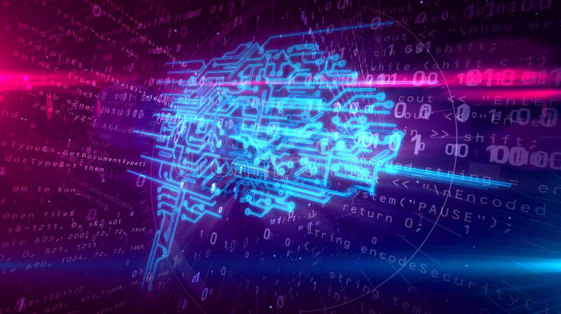 Cyber brain concept stock illustration. Illustration of machine - 139766042