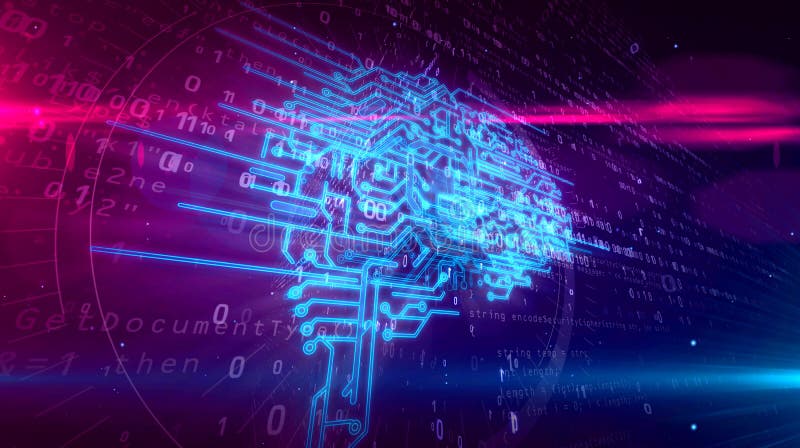 Cyber brain concept stock illustration. Illustration of cyber - 139765783