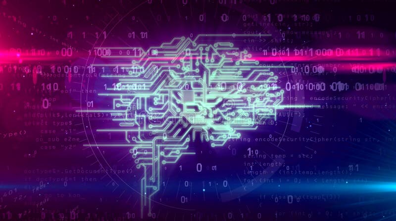 Cyber brain concept stock illustration. Illustration of engineering ...