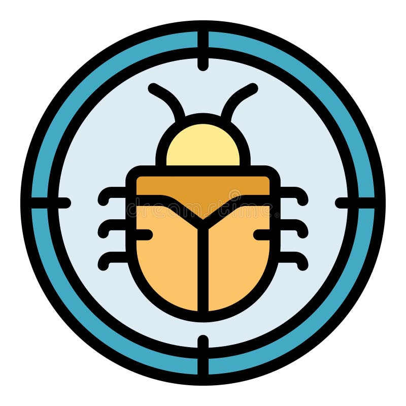 Cyber bug icon vector flat stock vector. Illustration of biometric ...
