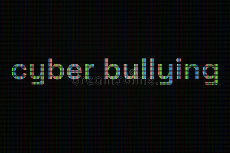 Cyber Bullying Text Title Pixel Background on a Technical Theme Stock ...