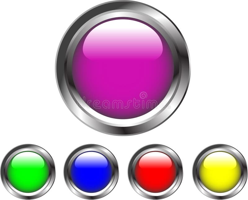 Cyber buttons stock vector. Illustration of metallic, color - 6191505