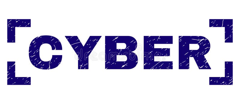 Scratched Textured CYBER Stamp Seal between Corners Stock Vector ...