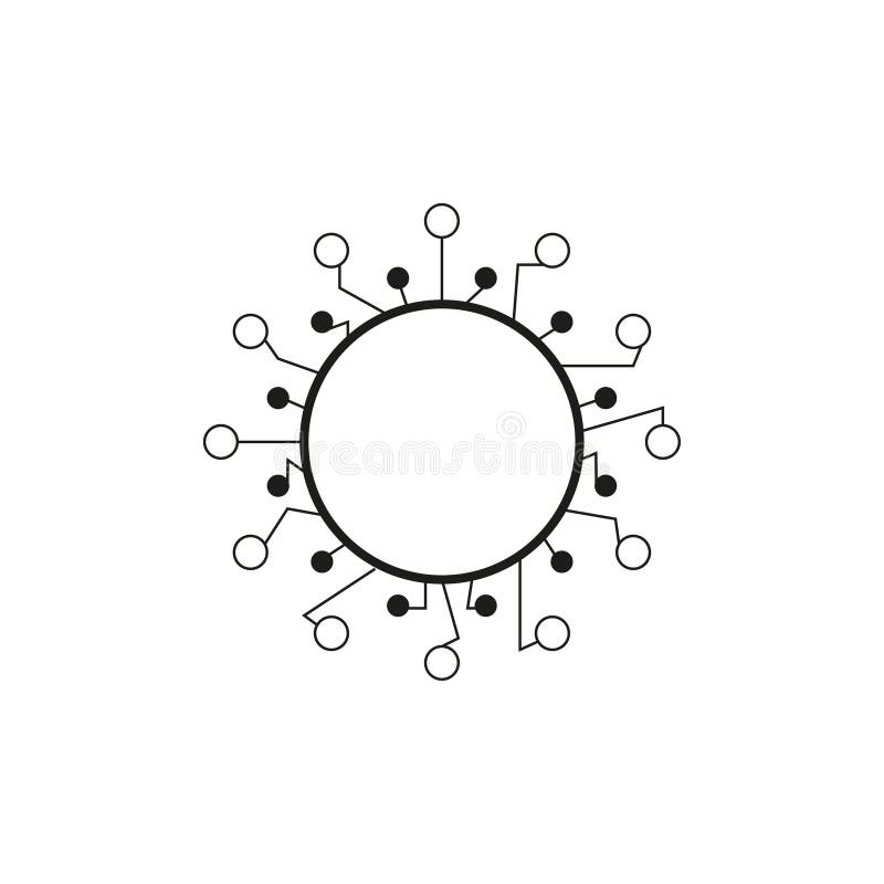 Cyber Circle Icon. Computer Tech. Vector Illustration Stock Vector ...