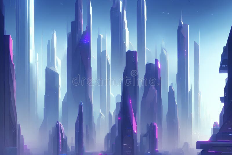 Cyber City Abstract Design, Generated by Artificial Intelligence Stock ...