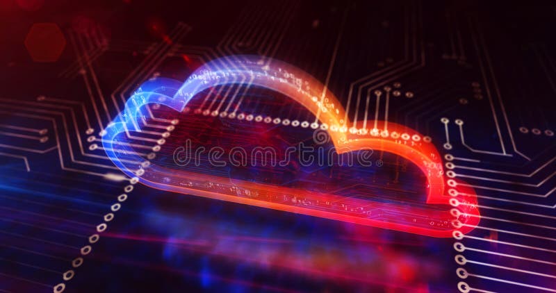 Cyber Computing Cloud Symbols 3d Illustration Stock Illustration ...