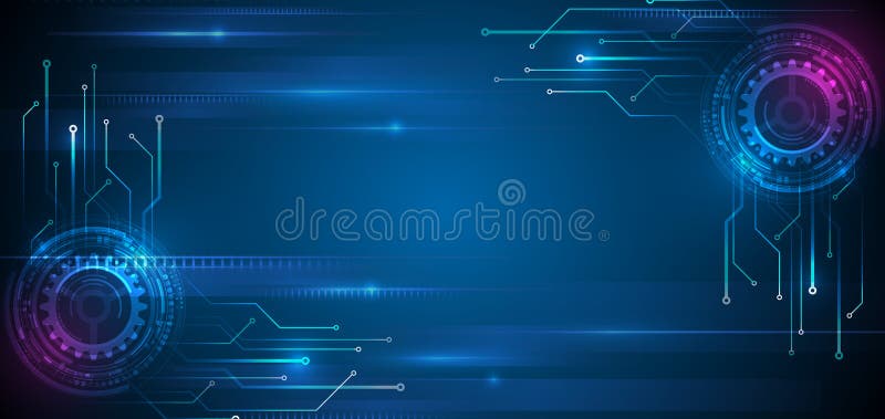 Cyber Connection on the Blue Background. Hi-tech Communication Design ...