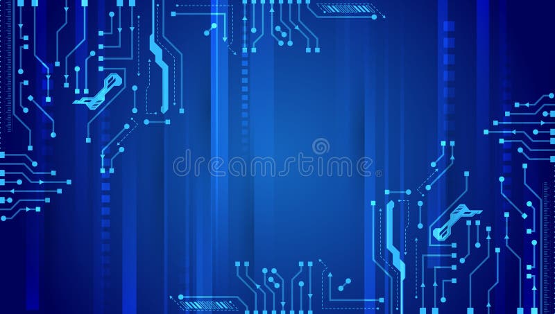 Cyber Connection on the Blue Background. Hi-tech Communication Design ...