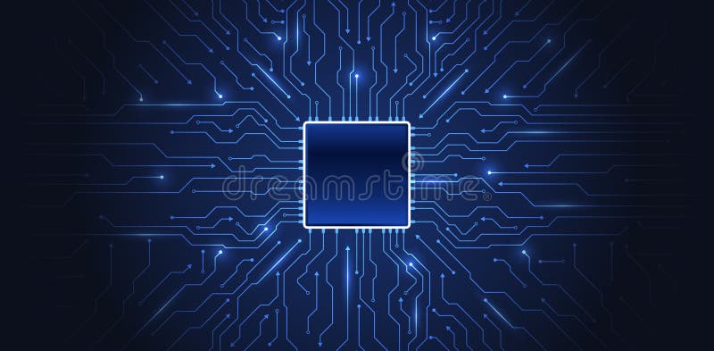 Cyber Connection on the Blue Background. Hi-tech Communication Design ...