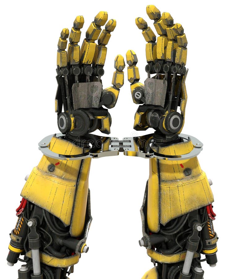 Cyber Crime AI Robot Tech Handcuffed Stock Illustration - Illustration ...