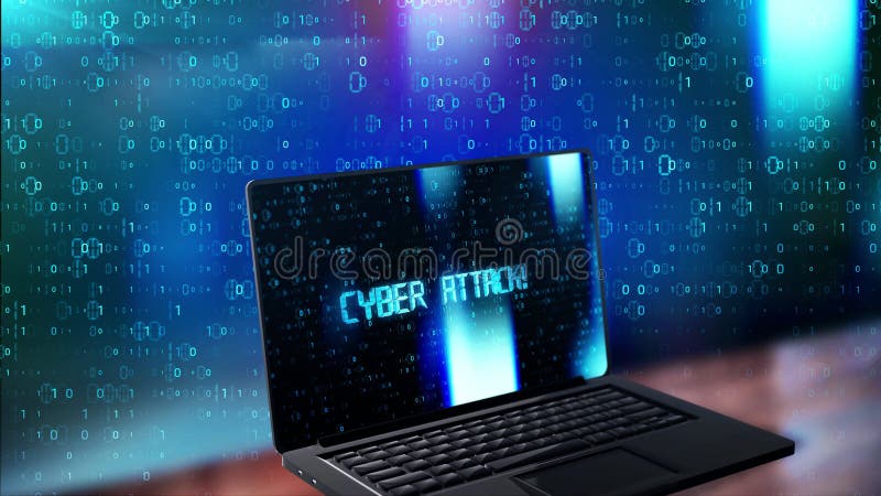 Cyber Crime Attack Computer Error Virus Detected Animation Loop Background. Stock Footage ...