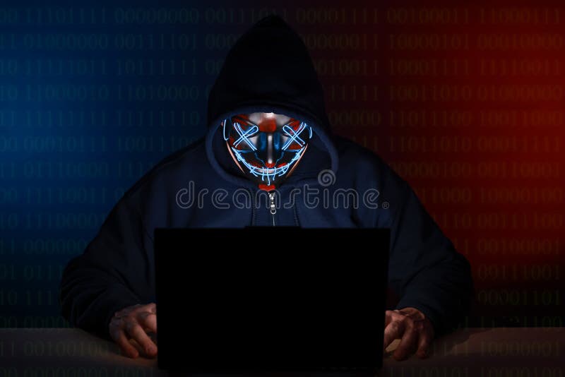 Cyber Crime Black Hat Hacker with Hoodie and Mask - Internet Security ...