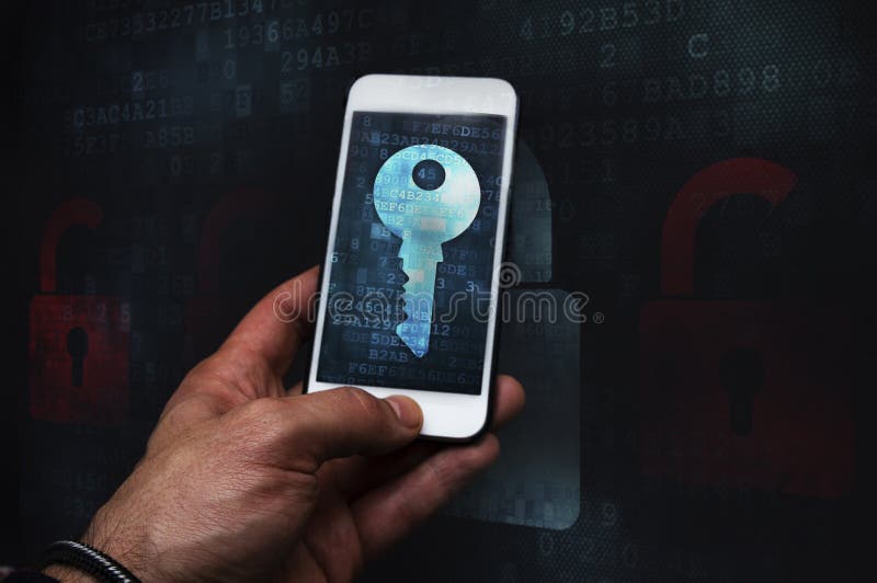 Cyber Crime Hacker Using Mobile Phone Stock Image - Image of cyberspace ...