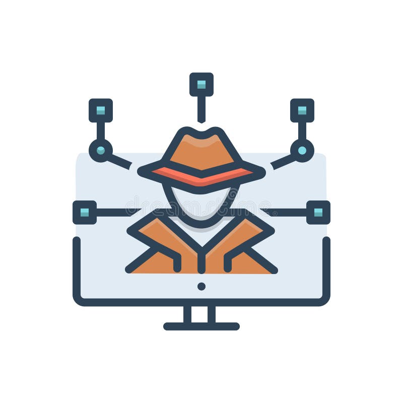 Color Illustration Icon for Cyber Crime, Hackers and Security Stock ...