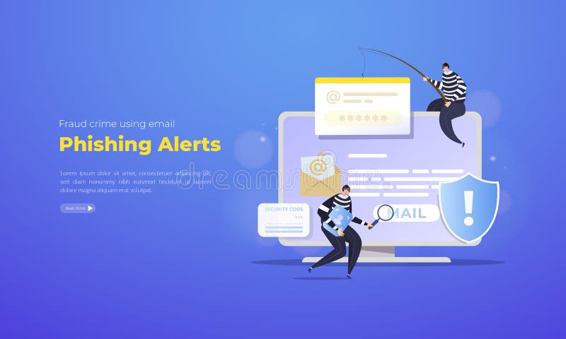 Email Phishing Alerts Illustration Concept Stock Vector - Illustration ...