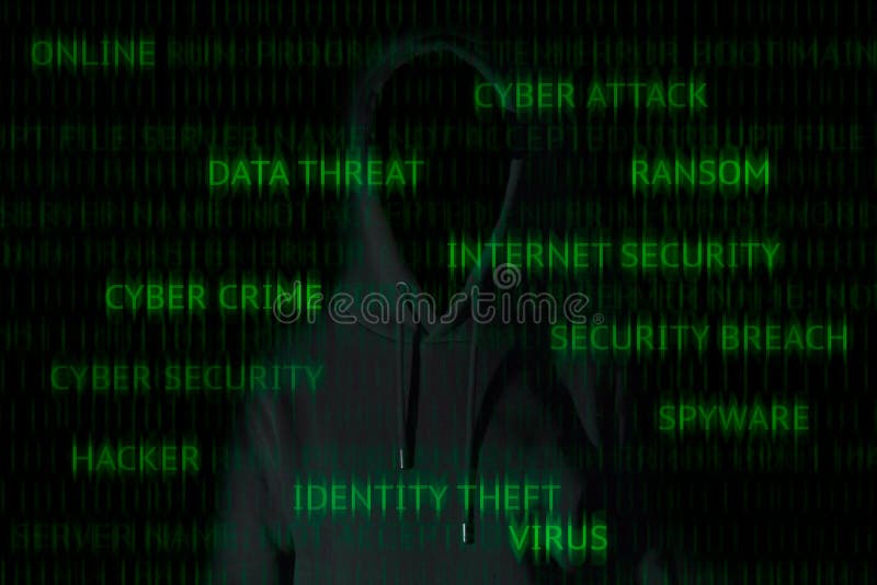 Cyber Crime Man Concept Shows Danger of Internet Data Security Stock ...
