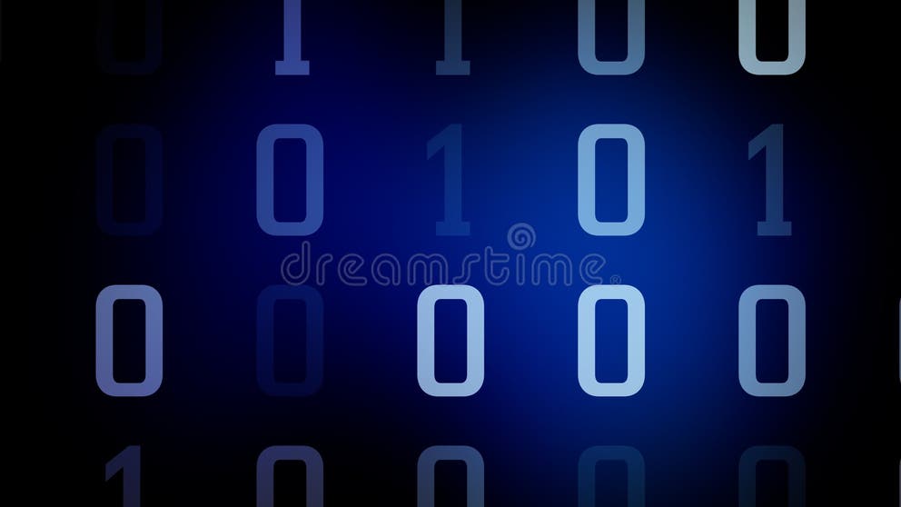 Binary Code on Blue Technology Background Exploring World of Binary Numbers, Programming Code ...