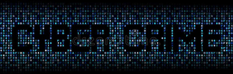 Cyber Crime Text on Hex Code Illustration Stock Illustration ...
