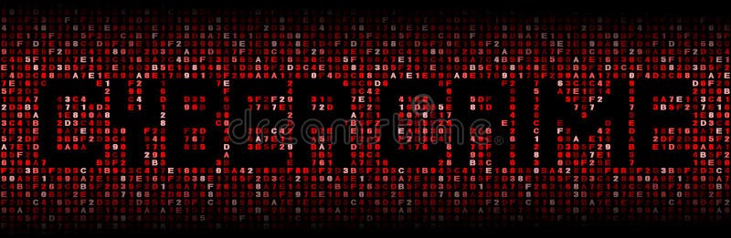 Cyber Crime Text on Hex Code Illustration Stock Illustration ...
