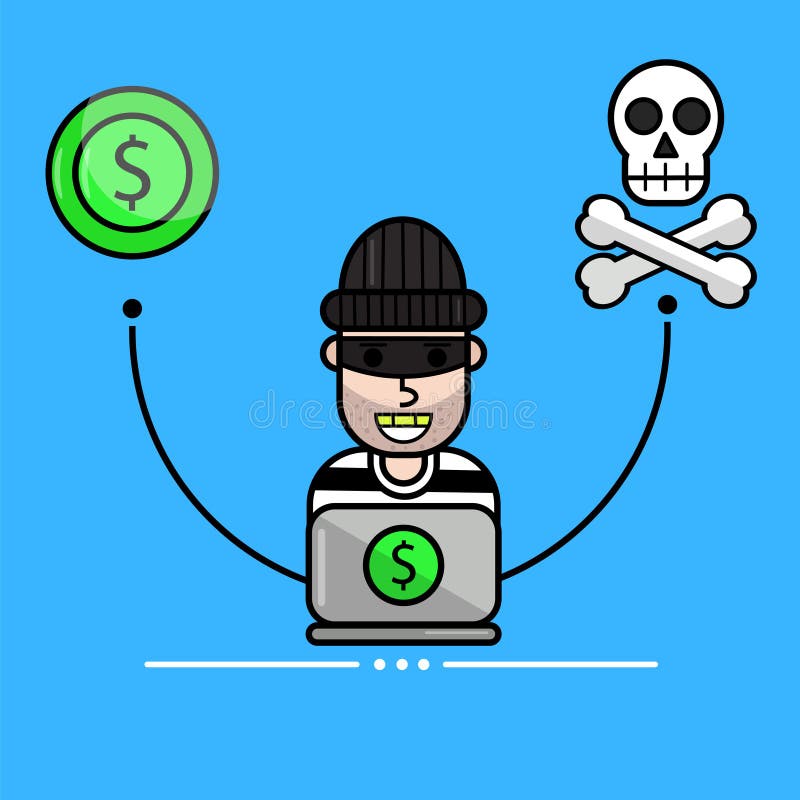 Cyber Crime Vector Illustration of a Icon Stock Vector - Illustration ...