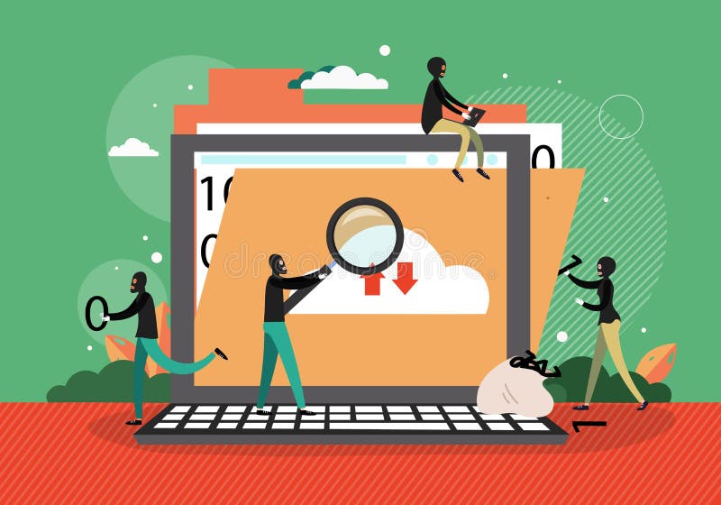 Cyber Criminal Thief Hacker Stealing Personal Information from Laptop ...