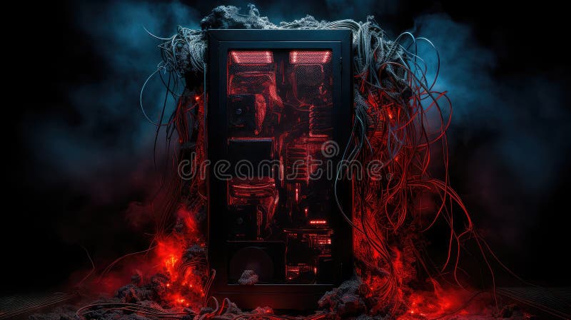 Cyber dark computer stock illustration. Illustration of foreboding ...