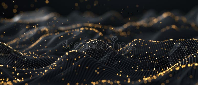 Cyber Data Abstract Background, Dark Digital Landscape with Black ...