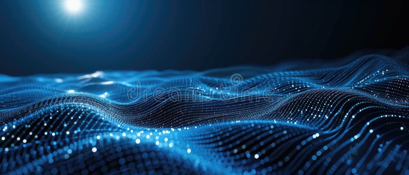 Cyber Data Abstract Background, Dark Digital Landscape with Surface and ...