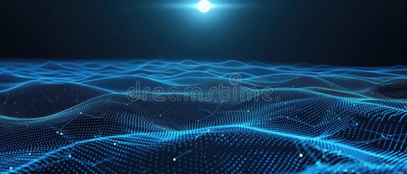 Cyber Data Abstract Background, Dark Digital Landscape with Surface and ...