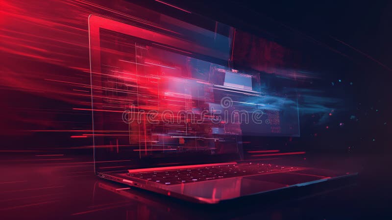 Cyber Data Burst from Laptop Stock Image - Image of bright, data: 315461929
