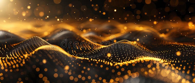 Cyber Data in Digital Space, Yellow Orange Network Surface Abstract ...