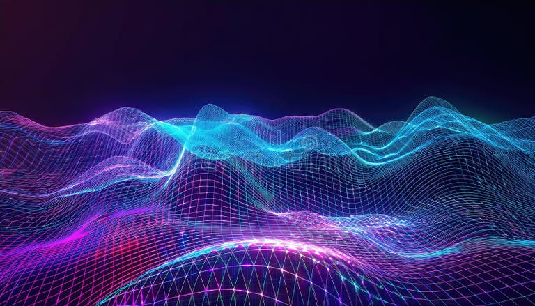 Cyber Data Flow Streamlined through a Futuristic Blockchain Network in a Digital Artwork ...